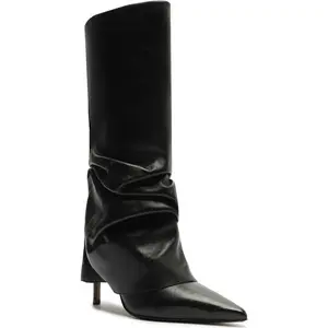 Schutz Mikki Up Cloak Pointed Toe Boot - Black