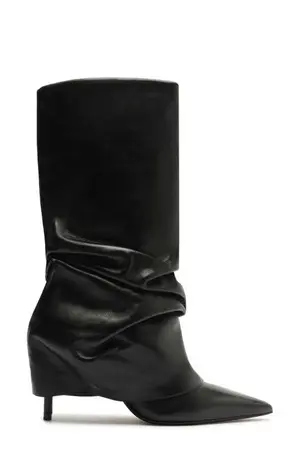Schutz Mikki Up Cloak Pointed Toe Boot - Black