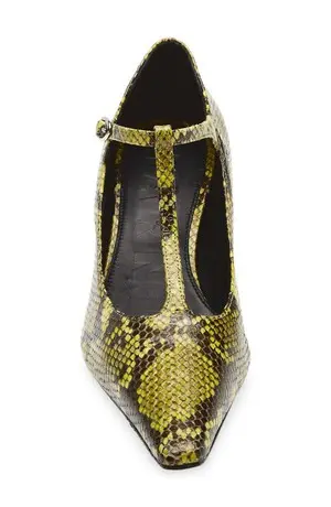 Marni Orb Snakeskin Embossed T-strap Pumps