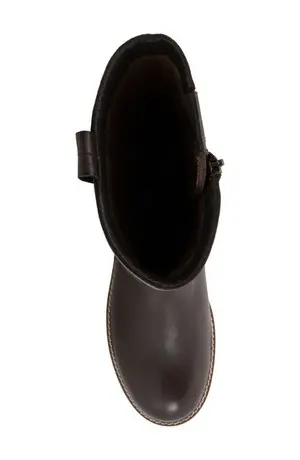 Softwalk Lug Sole Leather Boots - Dark Brown