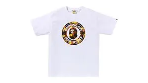 A BATHING APE 1st Camo Busy Works Tee Shirt White/orange