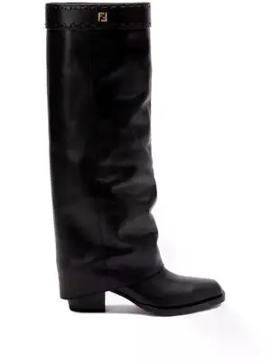 Fendi Leather Knee High Boots