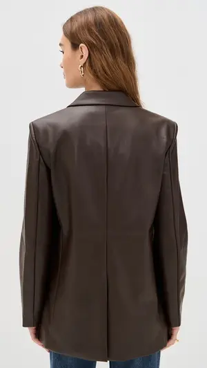 Susana Monaco Faux Leather Boyfriend Blazer