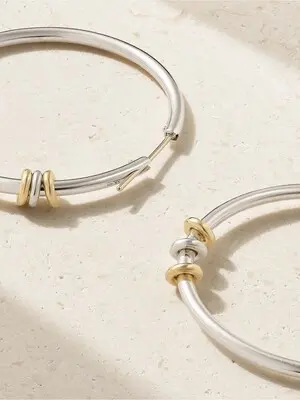 SPINELLI KILCOLLIN Pegasus Sterling And 18-karat Gold Hoop Earrings