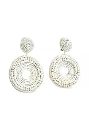 Kenneth Jay Lane White Earrings