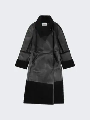 ENTIRE STUDIOS Long Shearling Coat - Black