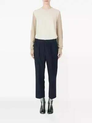 MAISON MARGIELA Pinstripe Pleated Straight Leg Pants