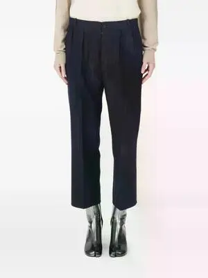MAISON MARGIELA Pinstripe Pleated Straight Leg Pants
