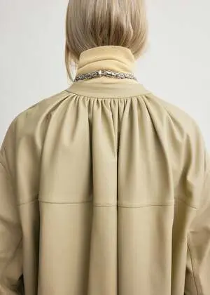 TOTEME Collarless Nappa Leather Coat