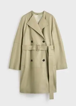 TOTEME Collarless Nappa Leather Coat
