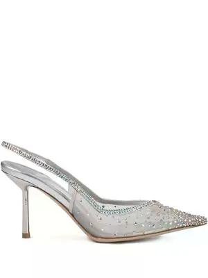 LE SILLA 80mm Nicole Crystal-embellished Slingback Pumps - Silver