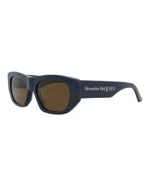 Alexander McQueen Square Sunglasses - Blue Blue Brown (am0450s/30015165/003)