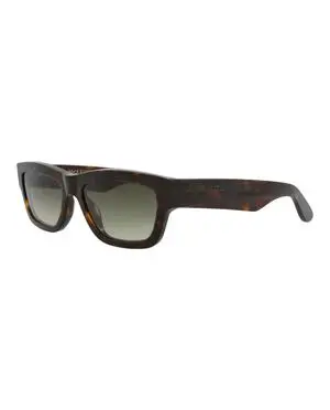 Alexander McQueen Square Rectangle Sunglasses - Havana Havana Green (am0419s/30014614/002)