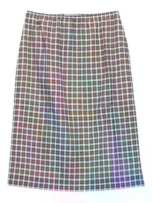 Prada Check-print Midi Skirt