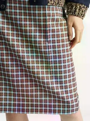 Prada Check-print Midi Skirt