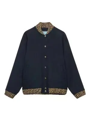 Prada Knit-trimmed Wool Bomber Jacket