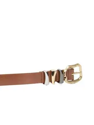 Pinko Leather Buckle Belt - Brown