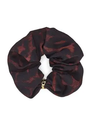 Saint Laurent Silk And Cashmere Scrunchie - Mahogany & Gold