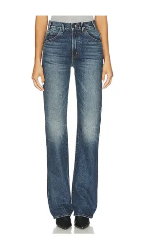 Faded Whiskered Straight Leg Jeans