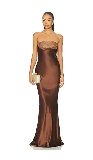 Retrofete Graziella Embellished Dress - Espresso