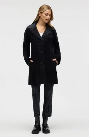 NVLT Eyelash Longline Sweater Coat - Solid Black