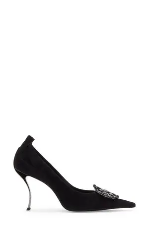 Jeffrey Campbell Parliament Pointed Toe Pump - Black Suede