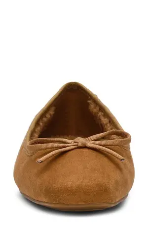Anne Klein Square Toe Ballet Flat - Tan Suede