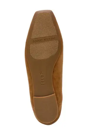 Anne Klein Square Toe Ballet Flat - Tan Suede