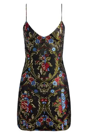 Alice + Olivia Tayla Floral Jacquard Lantern Minidress