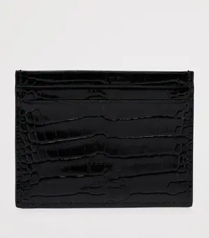 CHRISTIAN LOUBOUTIN Mooncrest Crocodile-embossed Card Holder - Black