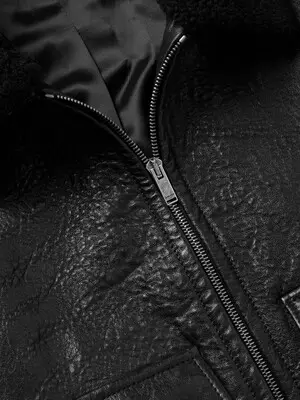 Saint Laurent Shearling-trimmed Full-grain Leather Jacket - Black