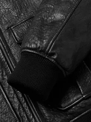 Saint Laurent Shearling-trimmed Full-grain Leather Jacket - Black