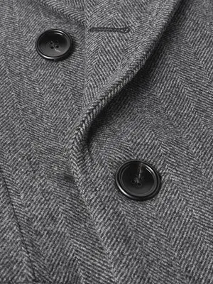 TOM FORD Double-breasted Herringbone Wool Overcoat - Gray