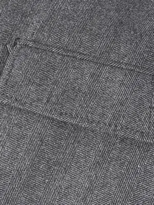TOM FORD Double-breasted Herringbone Wool Overcoat - Gray