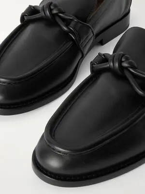 Bottega Veneta Astaire Knotted Leather Loafers - Black