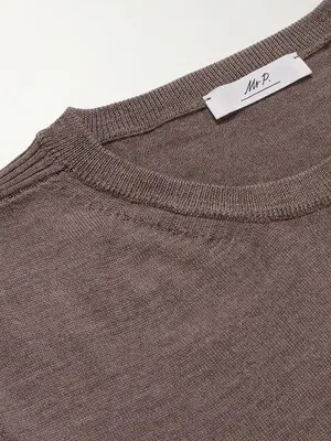 Mr P. Ribbed Merino Wool T-shirt - Brown