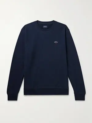 NOAH Embroidered Logo Cotton-jersey Sweatshirt - Blue