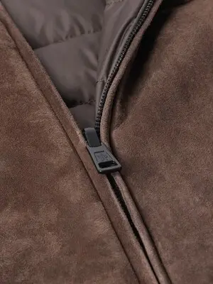 Moncler Cernay Logo-appliquéd Reversible Suede And Quilted Shell Down Jacket