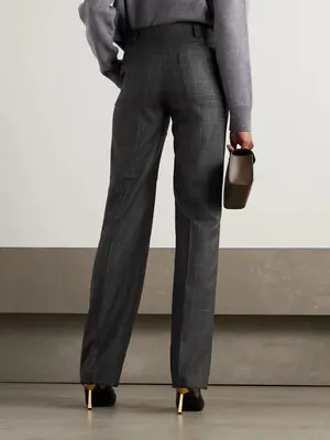 Veronica De Piante Avery Prince Of Wales Checked Wool Straight-leg Pants