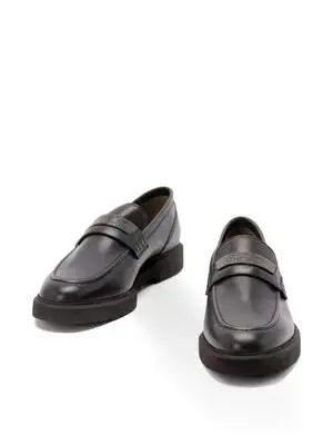 Brunello Cucinelli Chain-detail Leather Loafers