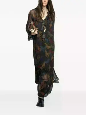 Zadig&Voltaire Ralicel Horse-print Maxi Dress - Brown