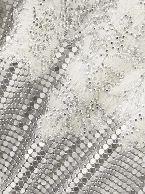 Rabanne Lace-trimmed Chainmail Blouse