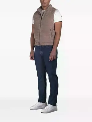 MOORER Padded Sleeveless Gilet - Brown