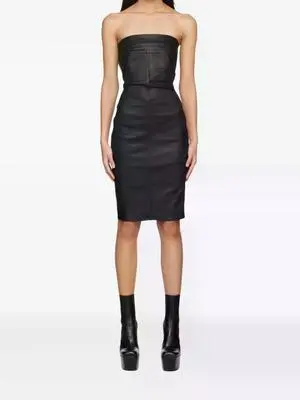 Rick Owens Strapless Leather Mini Dress
