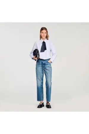 Sandro Quilted Puffer Jacket With Teddy Collar