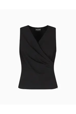 Emporio Armani Fluid Crêpe Draped Top