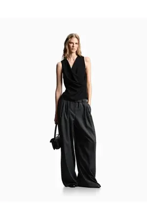 Emporio Armani Fluid Crêpe Draped Top