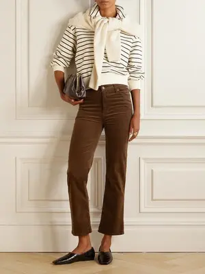 FRAME Cotton-blend Corduroy Flare Pants - Brown