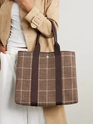 Rue De Verneuil Large Checked Tweed Tote