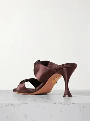 AQUAZZURA Twist 75mm Satin Sandals - Brown